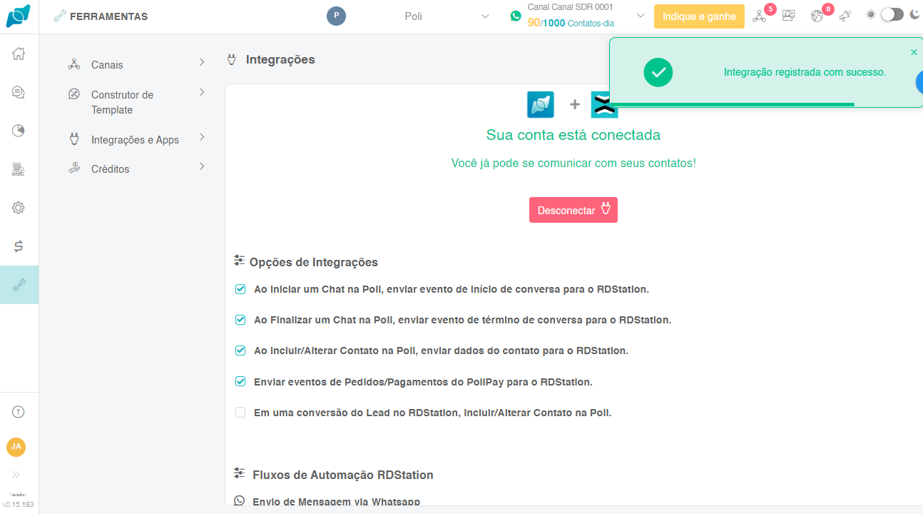 Como integrar a plataforma da Poli ao RD Station?