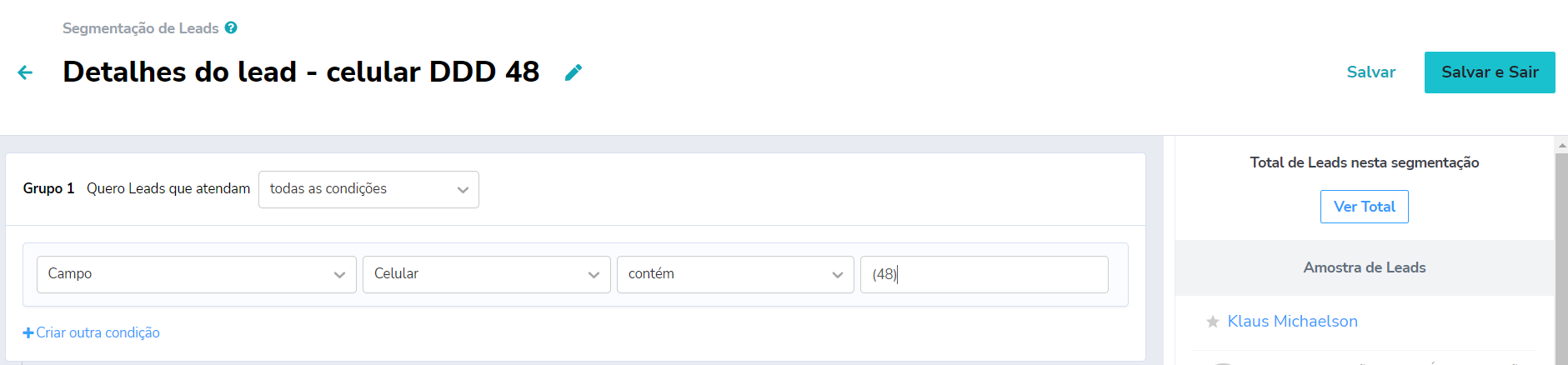 Segmentar leads por DDD