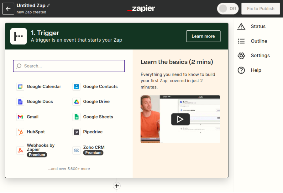 How to create a new integration using Zapier