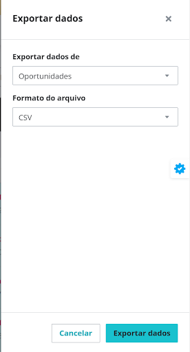 Exportar dados de empresas, clientes e contatos