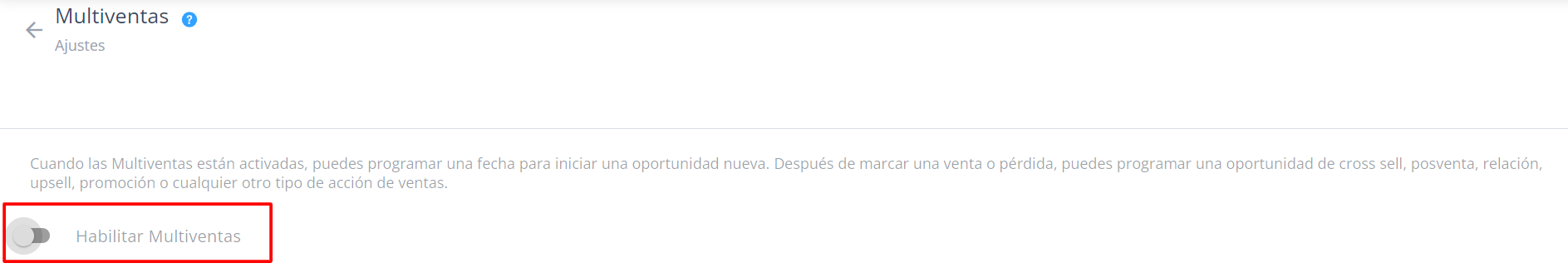 Activar la feature Multiventas