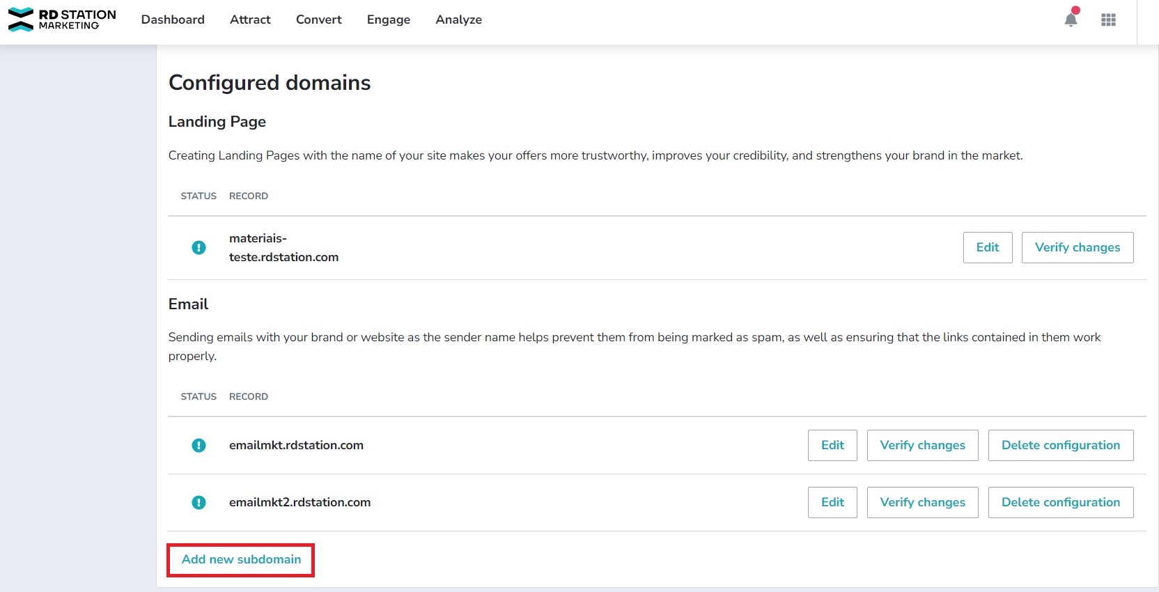 Set up an Email subdomain