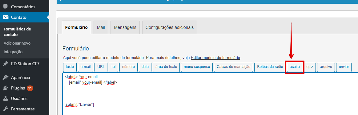 Integrar formulário no WordPress com Contact Form 7