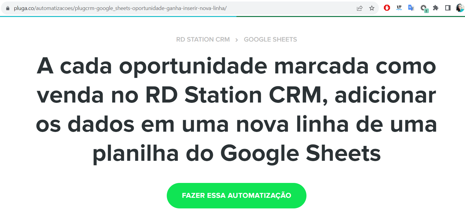 Como integrar o RD Station CRM com o Google Sheets
