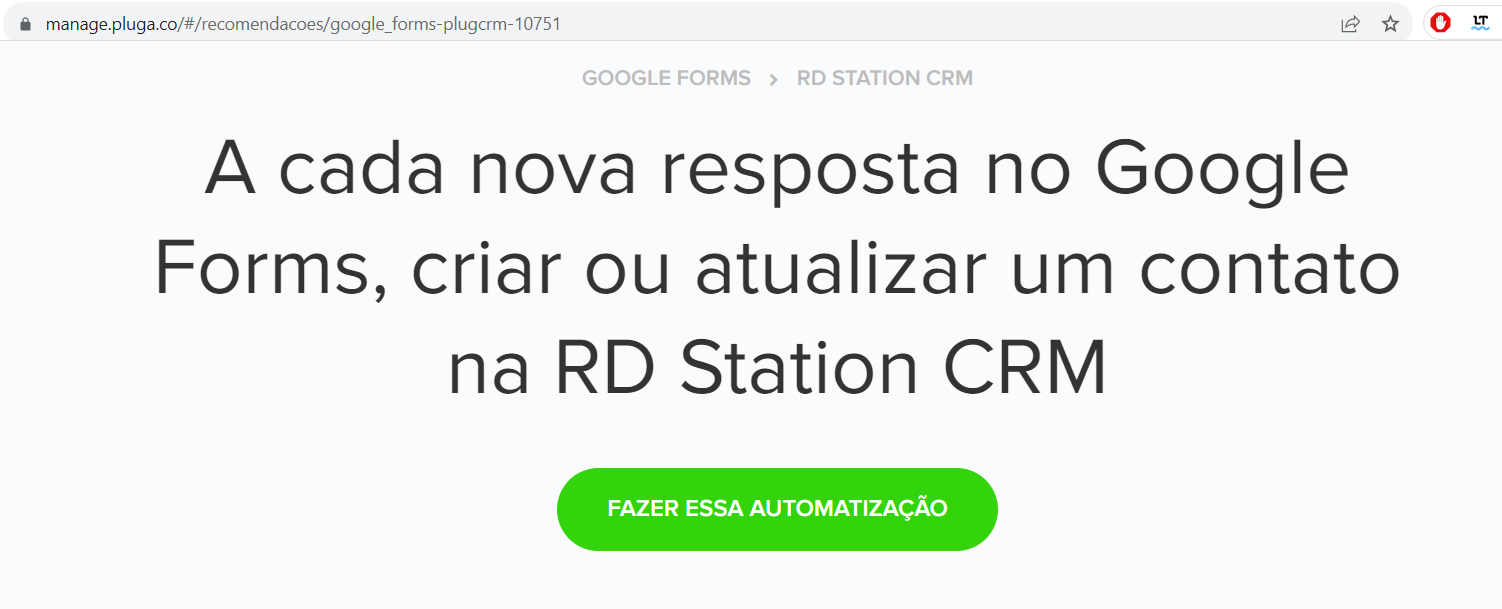 Integração com o Google Forms (formulários do Google)