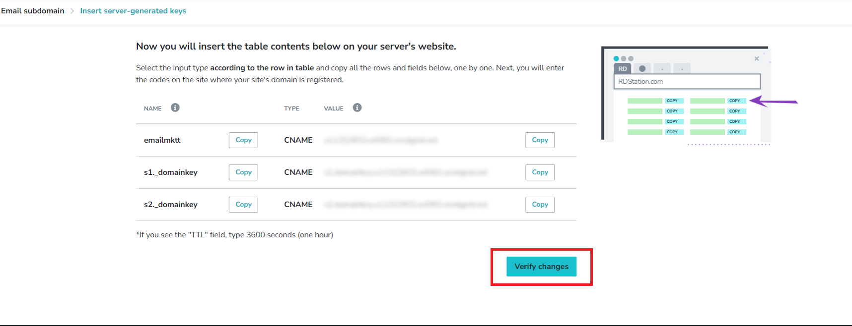 Configuring DNS entries