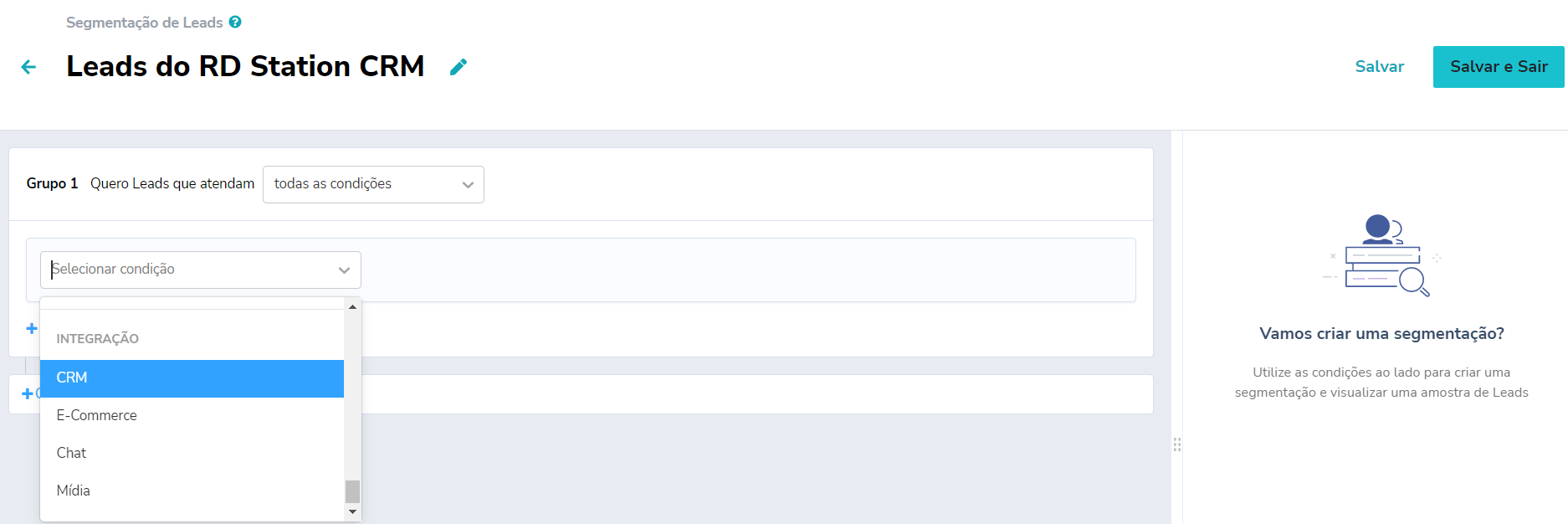 Segmentar leads por etapa do funil de vendas do RD Station CRM