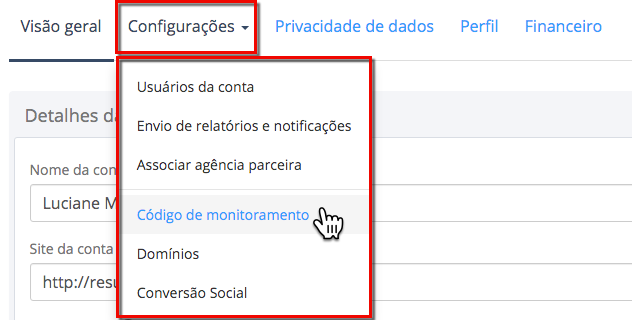Instalar o Código de Monitoramento + Google Tag Manager