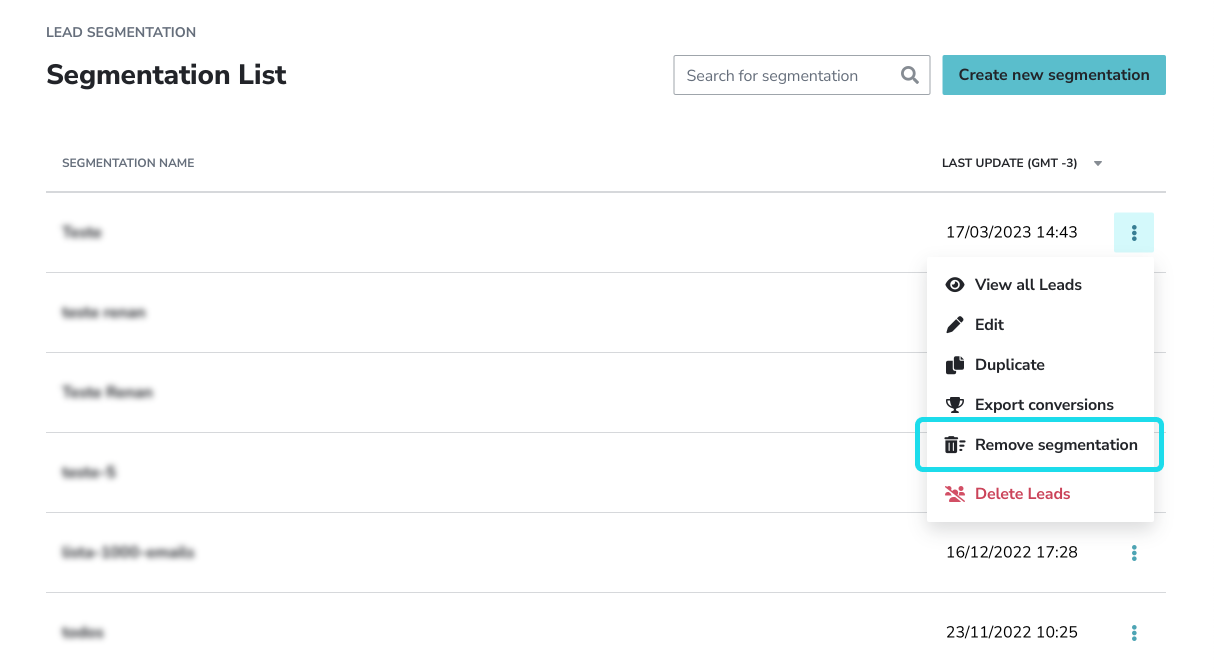 Remove a segmentation