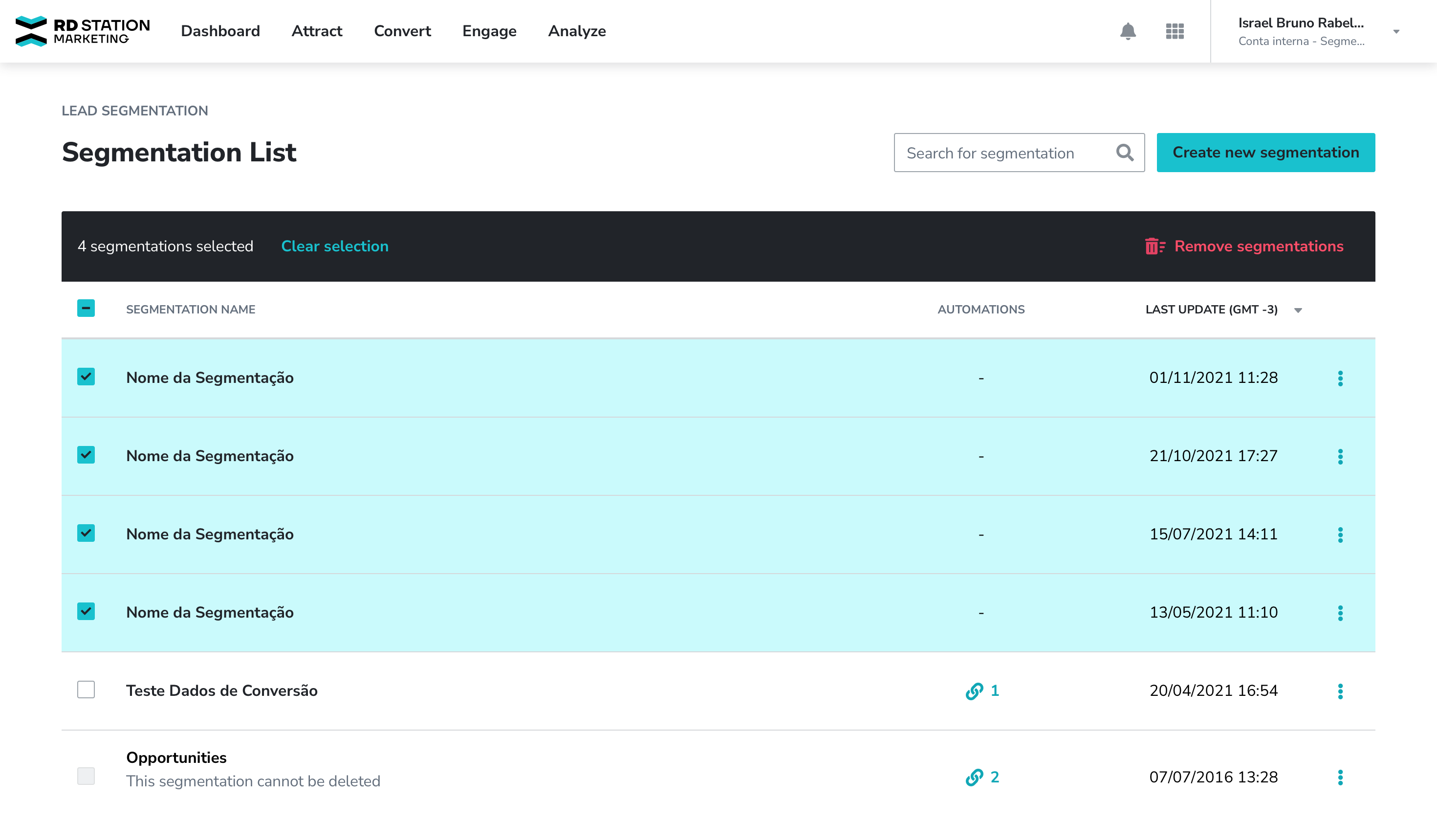 Remove a segmentation
