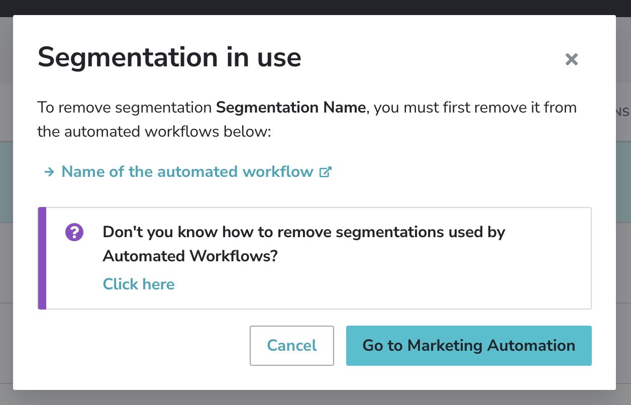 Remove a segmentation
