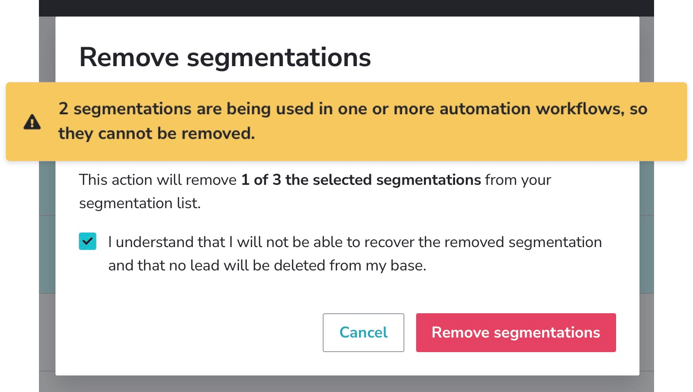 Remove a segmentation