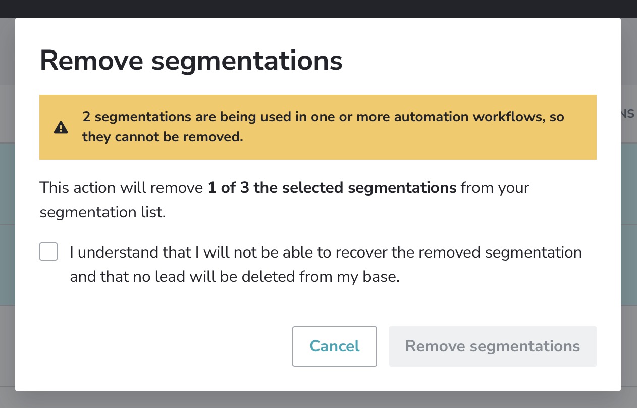 Remove a segmentation