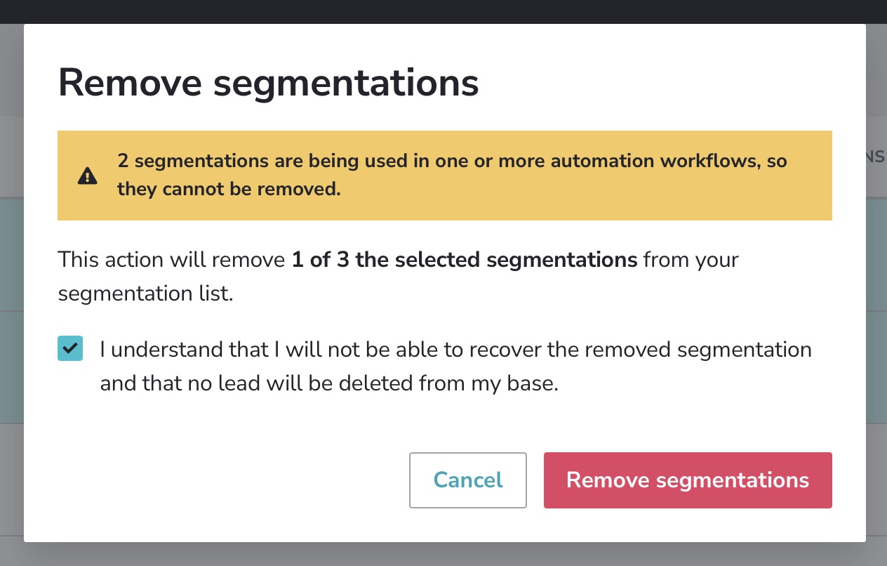 Remove a segmentation