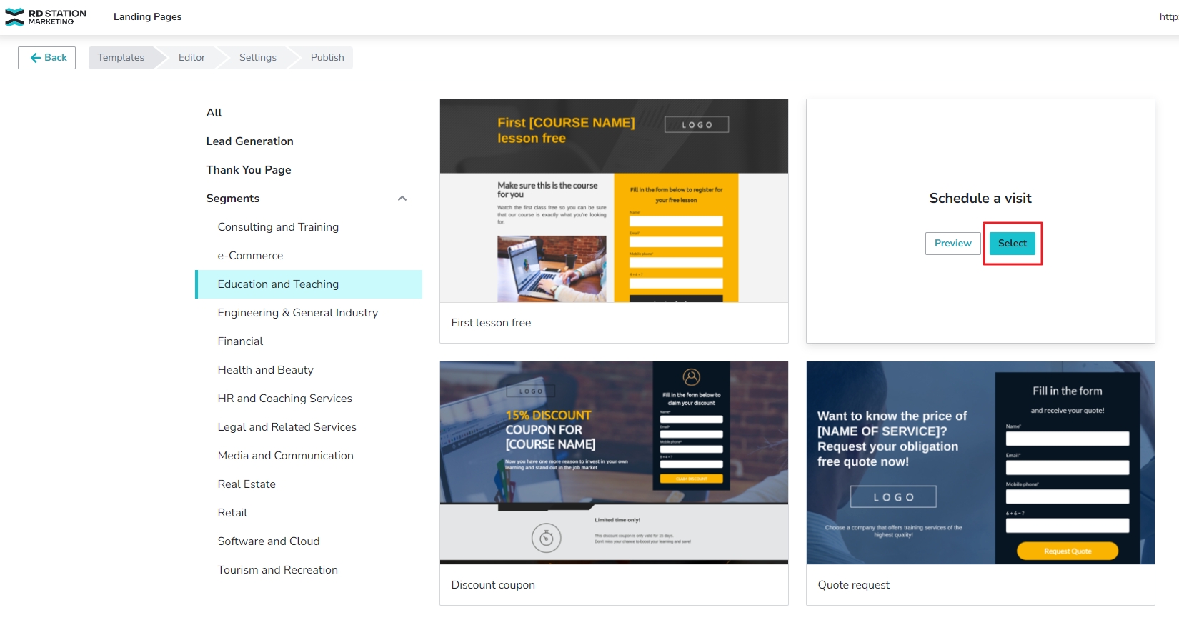 Add two-step forms to Landing Pages