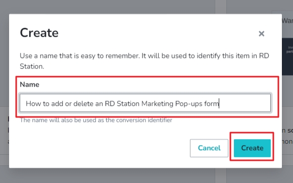 How to Add or Remove an RD Station Marketing Pop-up Form