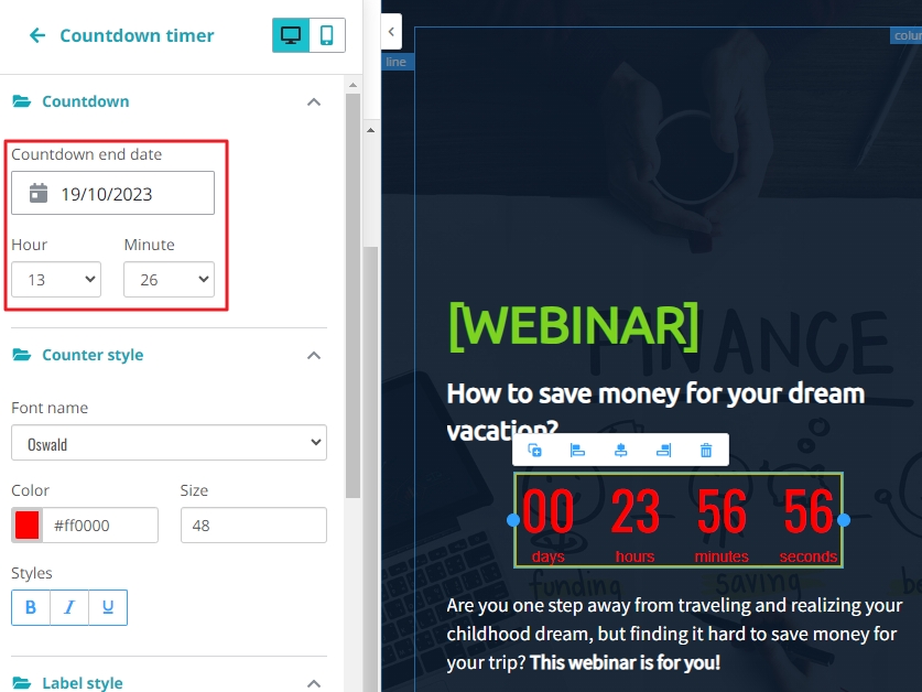 Adding a countdown timer (counter) to RD Station Marketing Landing ...