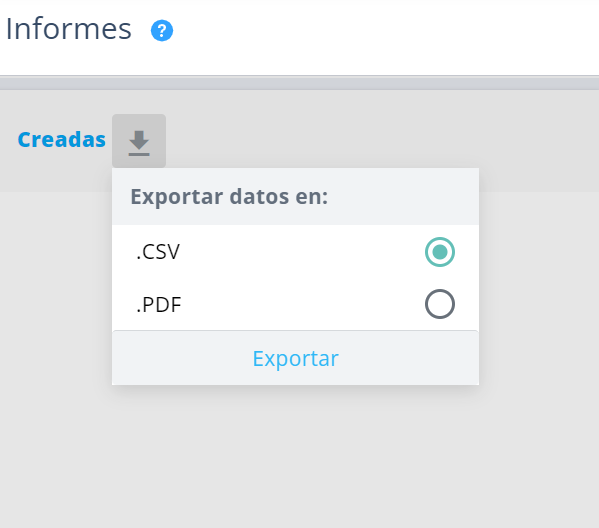 Exportar informes del Panel